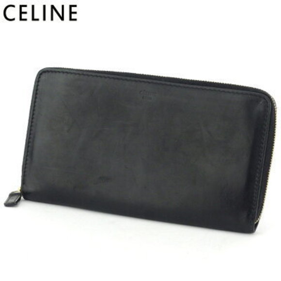 Celine | Bags | Celine Long Wallet Zip Black Leather | Poshmark
